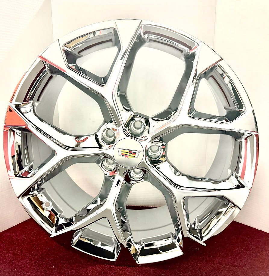 "MUSCLE" CHROME 20" X 8.5" SET OF 4 5x120 WHEELS CT5 CTS XT4 CT6 XTS ...