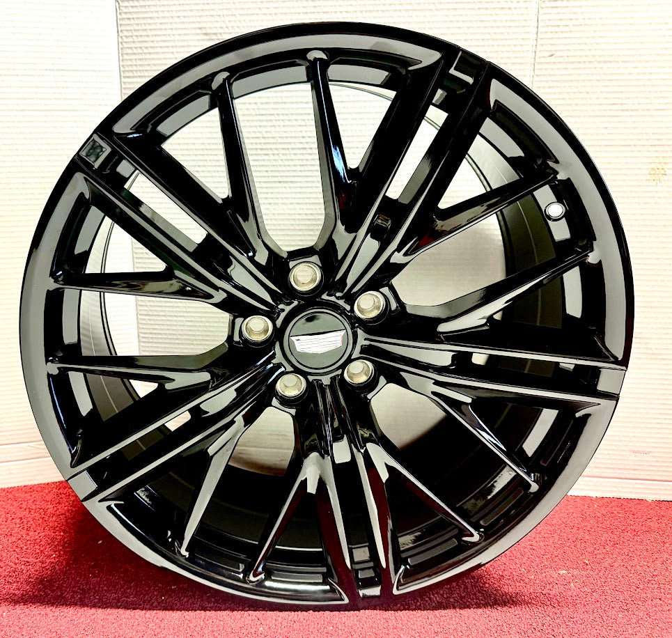 GLOSS BLACK VIPER 20" X 8.5" SET OF 4 WHEELS 5X120 CTS CT5 CT6 XTS XT4 ...