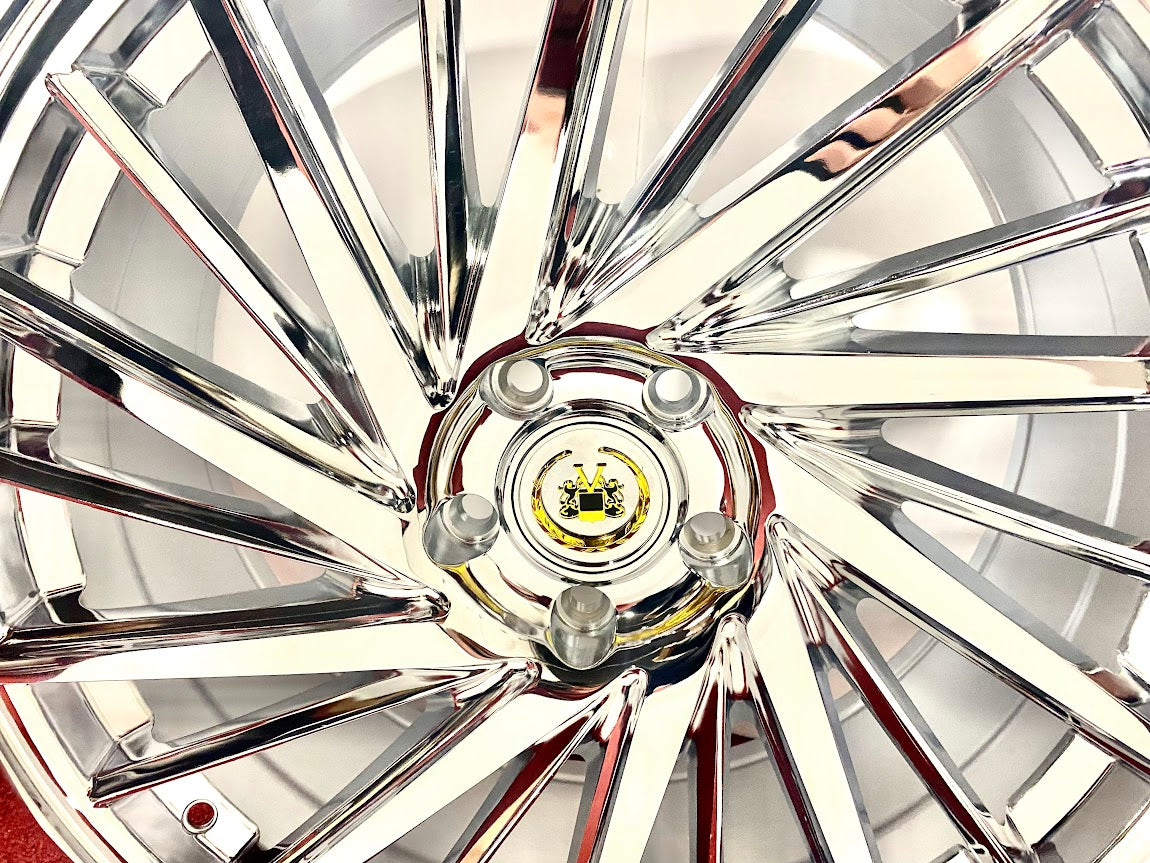 "SHREDDER" CHROME 20" X 8.5" SET OF 4 WHEELS 5x115 – BiggDaddyCaddy