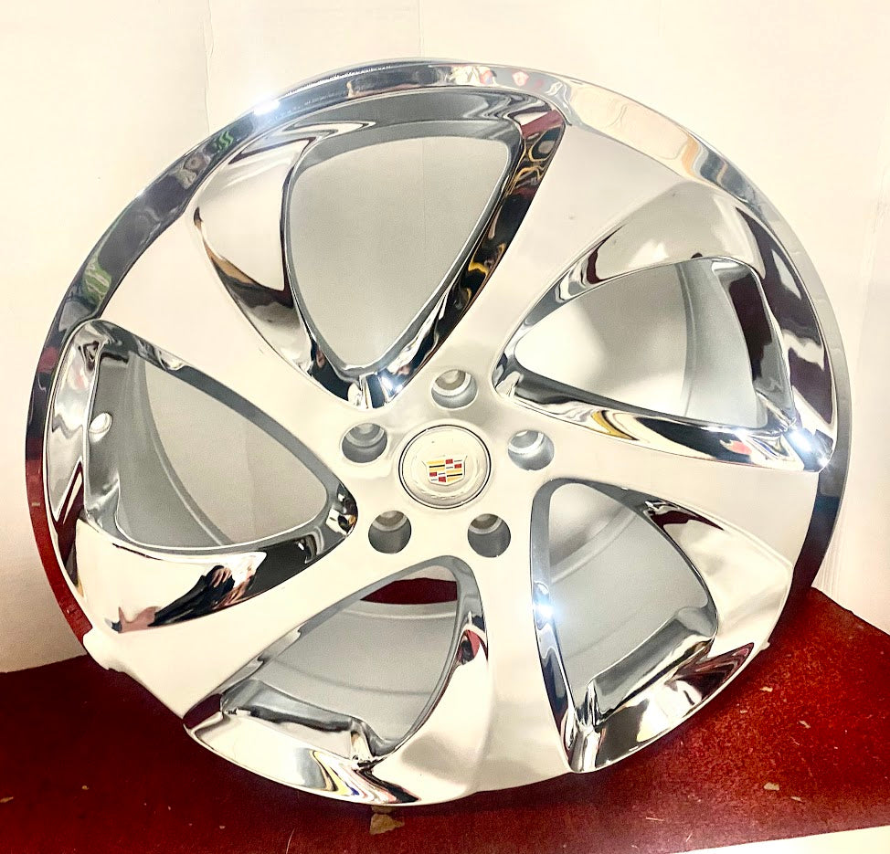 CHROME STRIKER 18" X 8.5" SET OF 4 WHEELS FITS MOST CADILLAC 5x115 ...